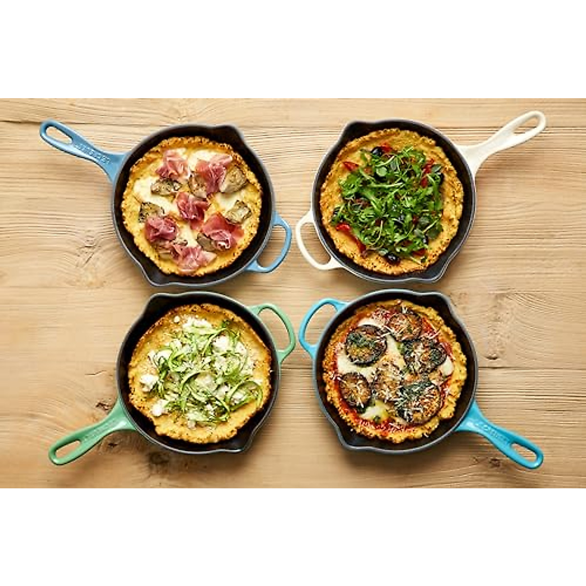 Le Creuset Enameled Cast Iron Signature Iron Handle Skillet, 9" (1-3/8 qt.), White