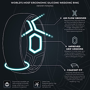 ThunderFit Silicone Wedding Rings for Men, 2 Layers Top Design Bands 8.5mm Wide 2.5mm Thick - 1/4/8/12 Variety Multipack (Pack B - Size 10.5-11 (20.6mm))