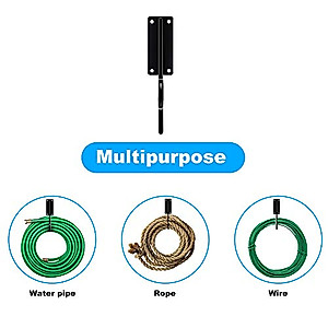 Urban Deco Hose Holder Hook, Wall Mounted Water Hose Storage Hanger,Heavy Duty Metal Hose Bracket,Holds 125-Feet of 5/8-Inch Hosepipe Black