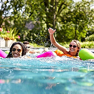 Big Joe Noodle No Inflation Needed Pool Float, Orange/Pink Double Sided Mesh, Jumbo 4ft