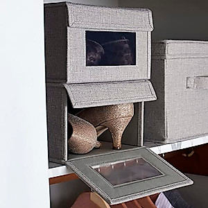 Household Essentials Small Drop Front Shoe Box 2 Pack, Gray