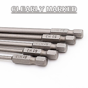 Raflot RC Hex Bit 6 Inch Power Bits 1.5mm 2.0mm 2.5mm 3.0mm 4mm Hex Head Allen Wrench Drill Bit Set for Screwdrivers Electric Screwgun/Power Drill