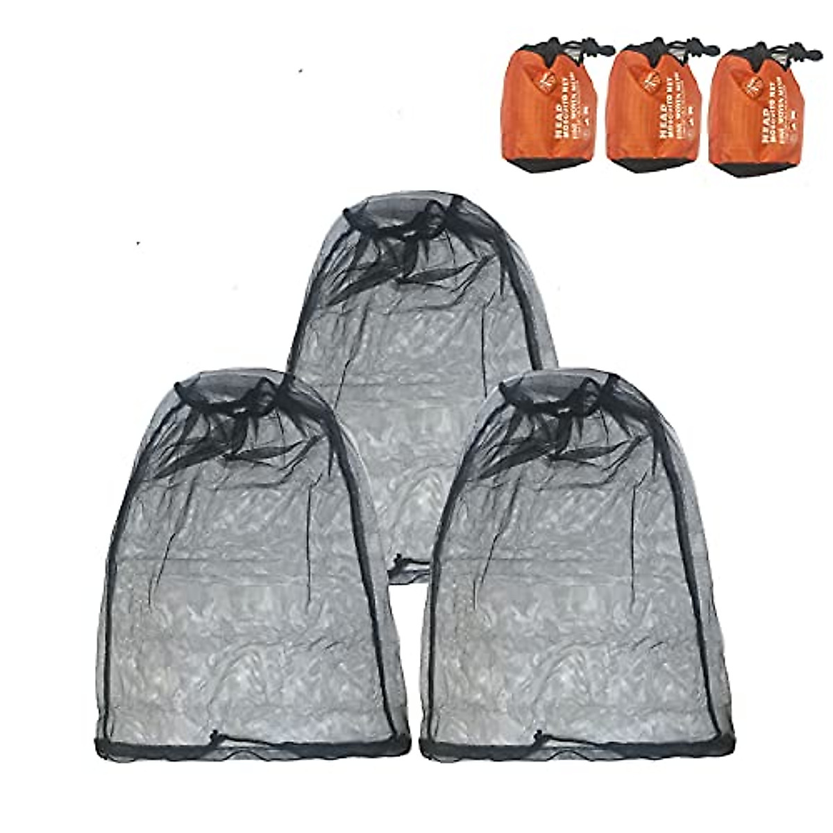 BoBofly Mosquito Mesh Head Net Suitable for Outdoor Fishing, Hiking, Beekeeping and Gardening 3 Pack