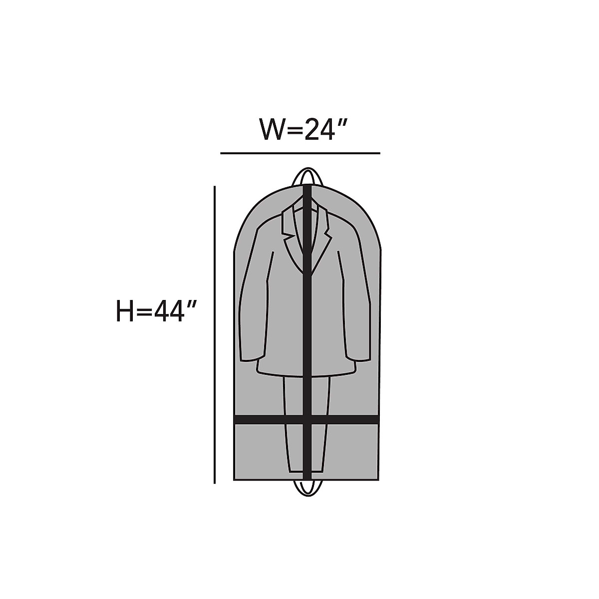 Covermates Keepsakes Garment Bag Set - Premium Polyester - Full Length Zipper - ID Window - Carrying Handles - Closet Storage, Black