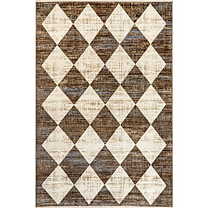 nuLOOM Fringed Performance Indoor Area Rug, Power Loomed, Easy Clean, Durable, Non-Shed, 7' x 10', Meline Beige