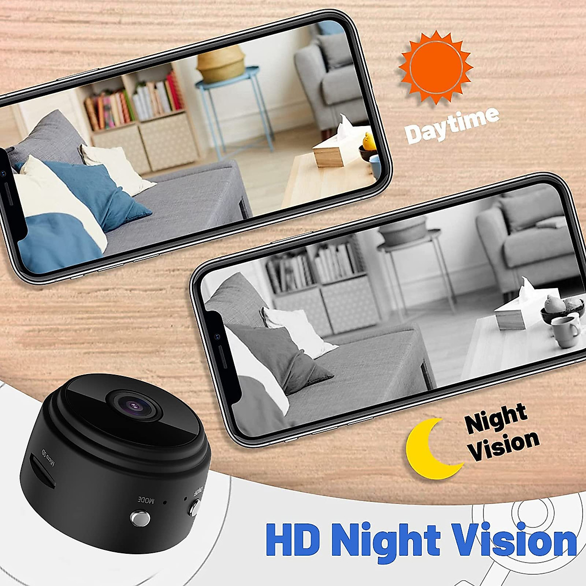 Hidden Video Cameras-1080P HD Pet Camera Mini Indoor Security Camera, for Indoor Outdoor, with App, Night Vision, Local & Cloud Storage