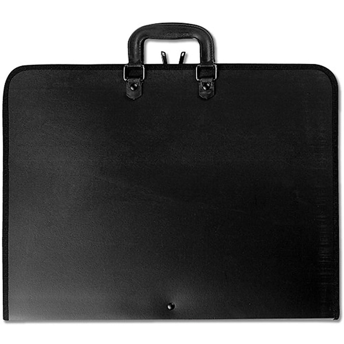Prat Start 1 Portfolio, Lightweight Cover with Inside Pockets and Straps for Organization, Handle for Transport, 36 X 24 X 1 inches, Black (S1-1361)