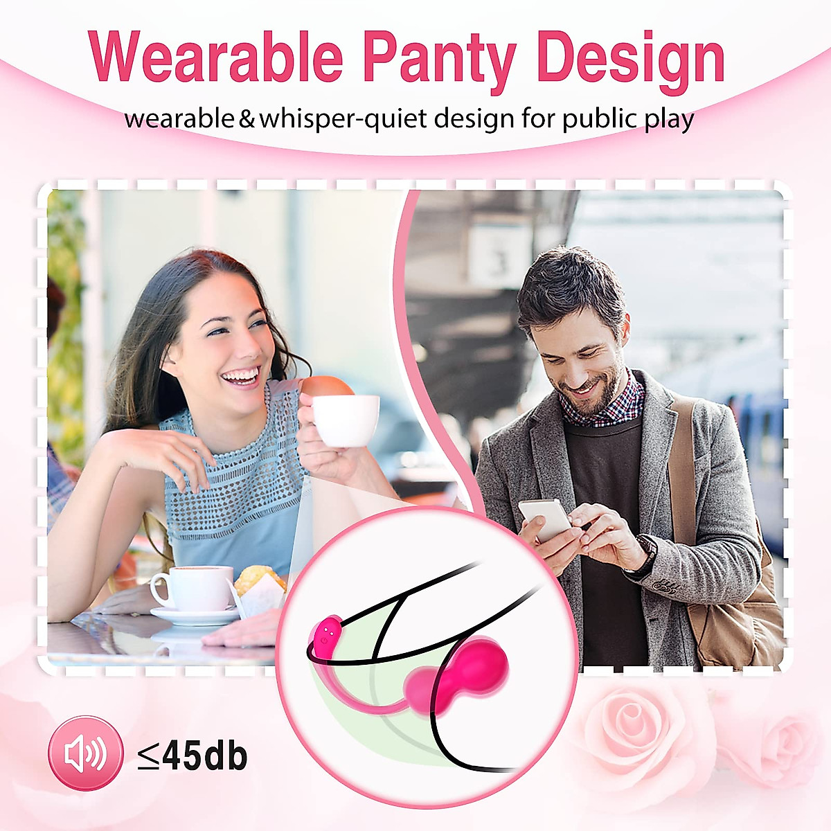 Couples Sex Toys for Women - Bullet Wearable Vibrator with 9 Vibrators Modes Rose Sex Toy, Thrusting Dildo Anal Dildos Adult Toys for Womens