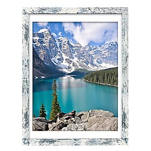Amginy 12x16 Rustic Picture Frames Matted to Display 11x14 Pictures with Mat or 12 x 16 without Mat Farmhouse Distressed Style Wooden Photo Frames for Wall Mounting