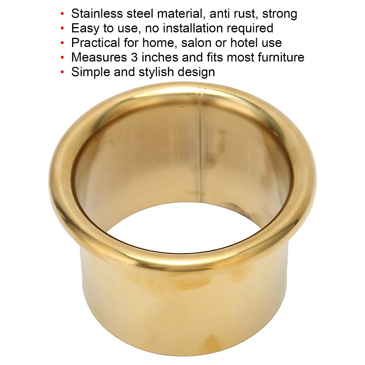 Bathroom Hair Dryer Holder, Proof Firm Stainless Steel Hair Dryer Stand for Bathroom Hotel, Hair Care Tools(Gold)