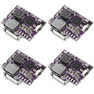 ATNSINC Type-C 5V 3A Boost Converter Step-Up Power Module IP5310 Mobile Power Bank Accessories with Switch LED Indicator(Type-C and USB-A 3A)