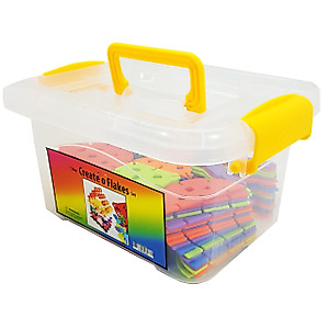 Skoolzy Rainbow Jumbo Creative Flakes 120 Piece Set - Montessori Sensory Toys Toddler Toys Building Blocks Occupational Therapy Educational Toys for Toddlers STEM Toys for Ages 2+ Includes eBook