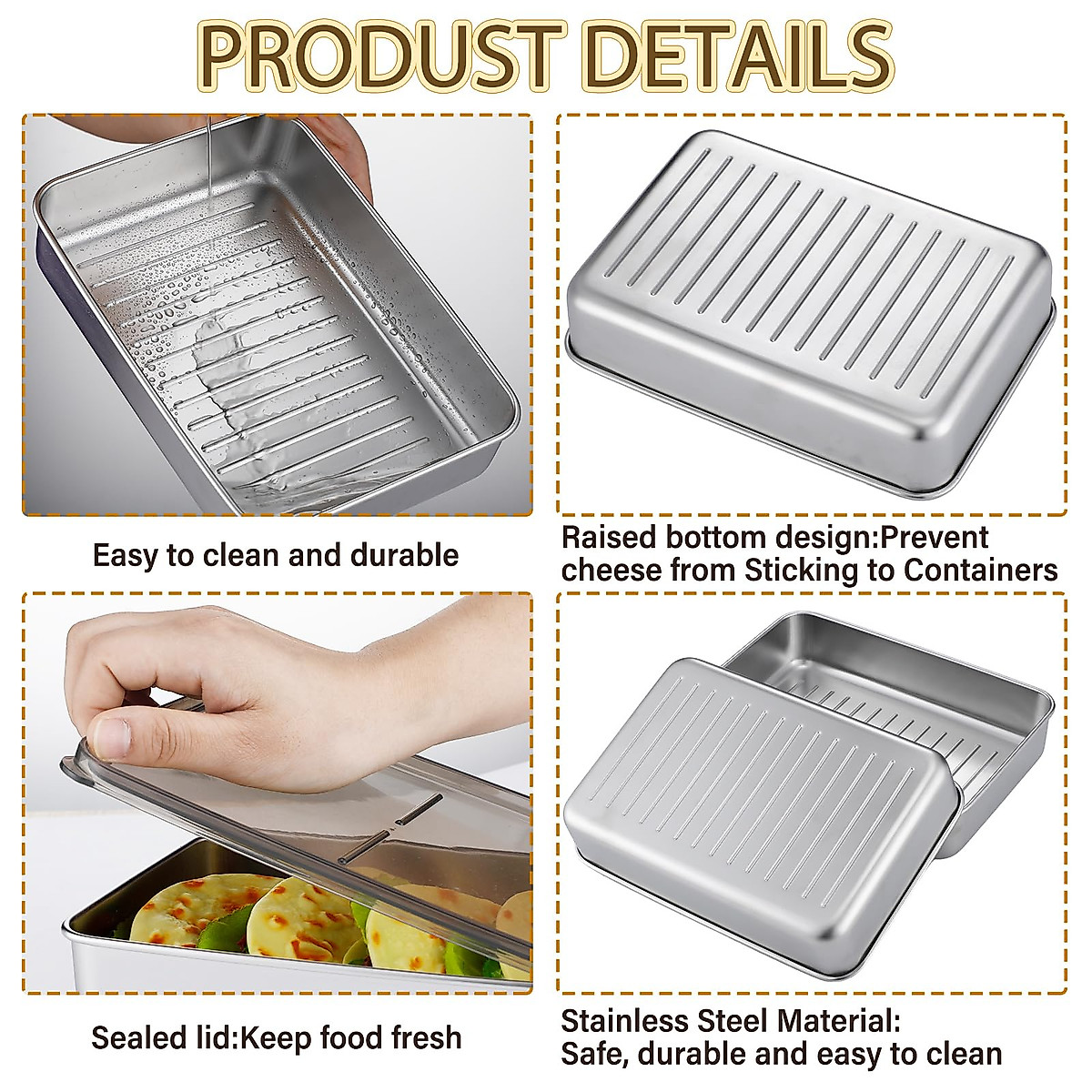 Layhit Cheese Container for Fridge Deli Meat Storage Containers with Lids Bacon Container for Refrigerator Dishwasher Safe Lunch Meat Container for Pantry, Counter, Refrigerator(4 Pcs)