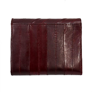 Zipper Wallets for Women Compact Bifold Eel Skin Wallet Credit Card Holder Coin Purse ELZH (Purple)