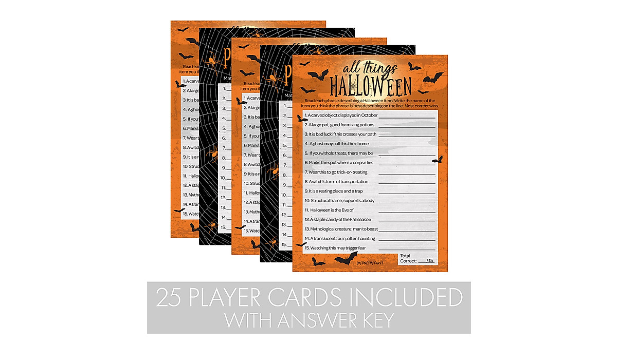 Distinctivs Halloween Party Games Bundle - 25 Count