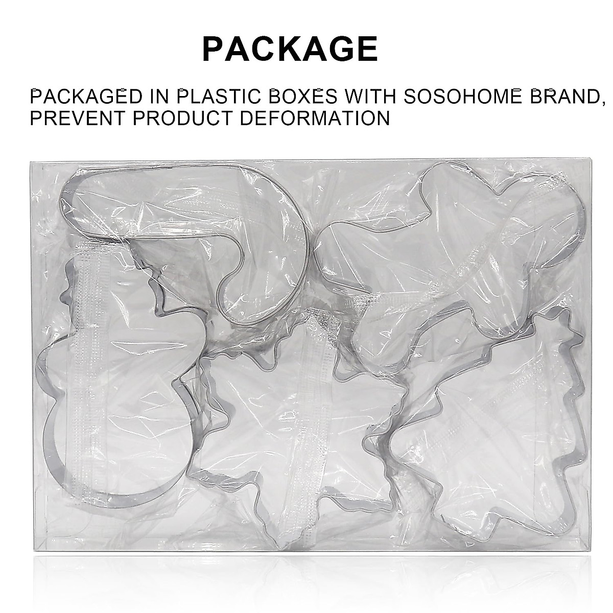 Christmas Cookie Cutter Set - 5 Piece Holiday Cookies Molds - Snowman, Christmas Tree, Gingerbread Man, Candy Cane, Snowflake