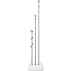 Umbra Trigem Tiered Tabletop Jewelry Organizer Freestanding Hanging Necklace, Earring and Bracelet Display, 5, White/Nickel