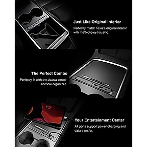 JOWUA Mini LED Hub Bar Compatible for 2021-2023 Tesla Model Y & Model 3 USB-C, USB-A,