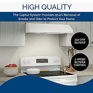 Broan-NuTone BCSD124WW Glacier Range Hood with Light, Exhaust Fan for Under Cabinet, White, 24-inch