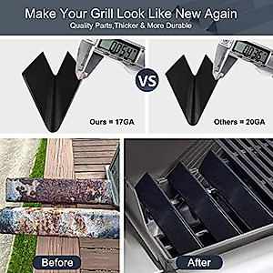 15.3" 7635 Porcelain-Enameled Flavorizer Bars for Spirit 200 Series Gas Grills, Spirit E210, S210, E220, S220 with Front Control Knobs, Set of 3 Heat Plates Flavorizer Bars Replacement for Weber 7635