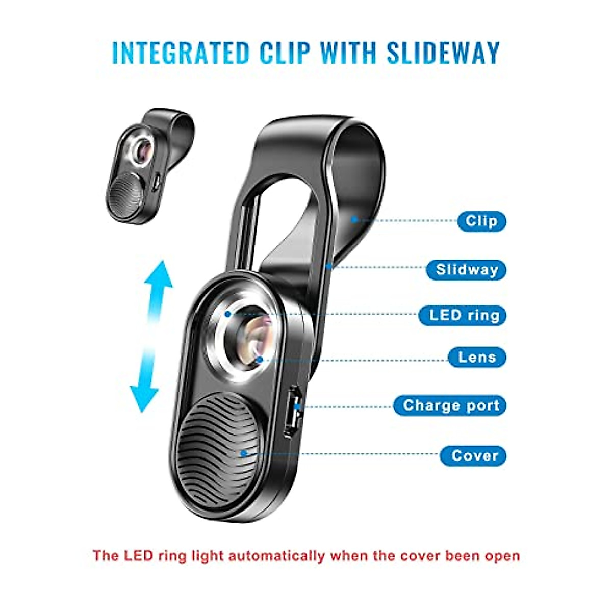 APEXEL Phone Microscope, Pocket Microscope iPhone Camera Lens Attachment Microscope 100X Microscopes With Universal Clip Fits for All Smartphone Portable Micro Loupe Lens for Kids Adults Trichome Coin