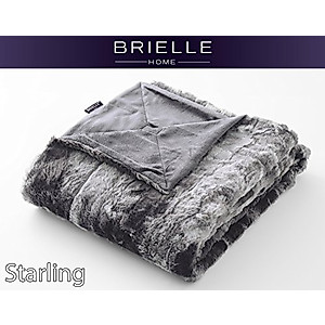 Brielle Faux Fur Oversized Throw, 50" by 70", Starling Gray