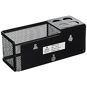 Safco Products Onyx Mesh Marker Organizer Basket – Steel Mesh with Durable Powder Coat Finish – 8”W x 3.25”D x 3”H – Magnetic Back – Includes Wall Mounting Hardware - Perfect for Office & Classrooms