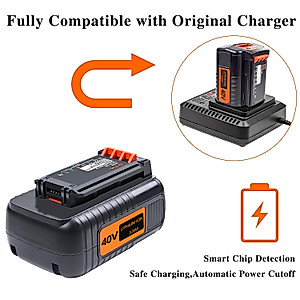 DTK 3.5Ah 40V MAX Battery Replacement for Black and Decker 40V Lithium Battery LBX2040 LBX36 LBXR36 LBXR2036 LST540 LST136W Replacement for Black&Decker 40V Lithium Battery
