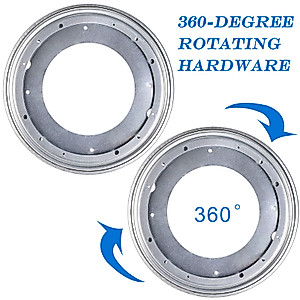 Fasmov 12-Inch Lazy Susan 5/16 Thick Turntable Bearings with 6 Rubber Pads, Pack of 2