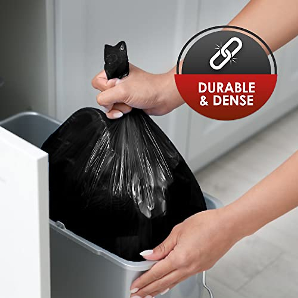 PAMI Large 33-Gallon Trash Bags, Black [60-Pack] - Strong Garbage Bags For Home, Office, Lawn, Commercial, Industrial & Janitorial Use- 33”x40” Trash Can Liners For Kitchen, Bathroom & Outdoor Bins