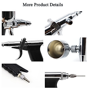 Uovviney Trigger Airbrush Gun with 0.5mm Needle Airbrush Spray Gun for Art Model Hobby Painting