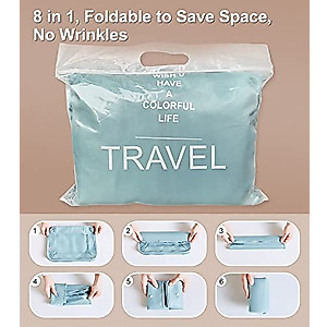 WOOMADA 8 Set Packing Cubes for Suitcases Travel Essentials Luggage Organizer for Travel Accessories Shoe Bag Tioletry Bag Laundry Bag(dark blue)