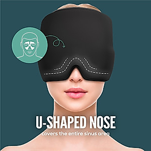 Comfortable Migraine Headache Relief Cap - Migraine Ice Head Wrap With 360° Form Fitting Design - Gel Ice Cap - Natural Hot or Cold Therapy For Headache, Tension, Puffy Eyes, Stress -One Size fits all