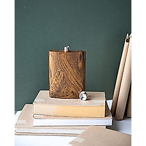 SoBoho 8oz Stainless Steel Maple Flask - Box Includes Flask, Funnel, and Shot Glasses - Perfect for Groomsmen Gifts, Groomsmen Proposal Box, Best Man Gifts for Wedding - Groomsmen Flask Set