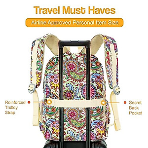 Travel Backpack for Women Large Overnight Weekender Bag Lightweight Casual Daypack College Campus Backpacks Fits 15.6 inch Laptop XL Carry On Back Pack Airline Approved Paisley Print Mochilas De Mujer