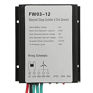12V 300W Wind Controller, IP67 Waterproof Wind Turbine Generator Regulator, Control Wind Turbines to The Battery Automatically