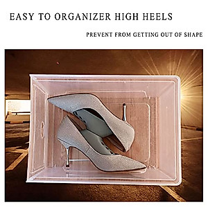 Bayou Shoe Space Saver for High Heels, 8 PCS Removable Double Deck Shoe Rack Holder, Stackable Shoe Stacker for Closet Organization, 50% Space-Saving (Grey)