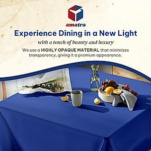 Amatra All-Purpose Plastic Table Cover Roll with Self-Cutter, Alternative to Regular Tablecloth, Disposable Table Cover, Plastic Table Cloth, 54 inches x 120 feet (40 Yards), Blue