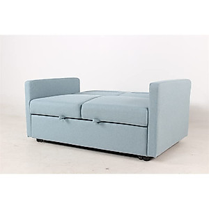 Kingway Furniture Bhrampton Microfiber Sleeper Sofa in Light Blue