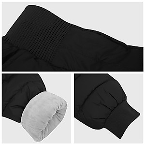 Infant Toddler Windproof Pants Winter Snow Trousers Lightweight Down School Bottoms Elastic Warm Puffer Activewear Thick Cotton Winter Clothes Fleece Lined Pockets Sweatpants for Baby Kids 2-3 Years