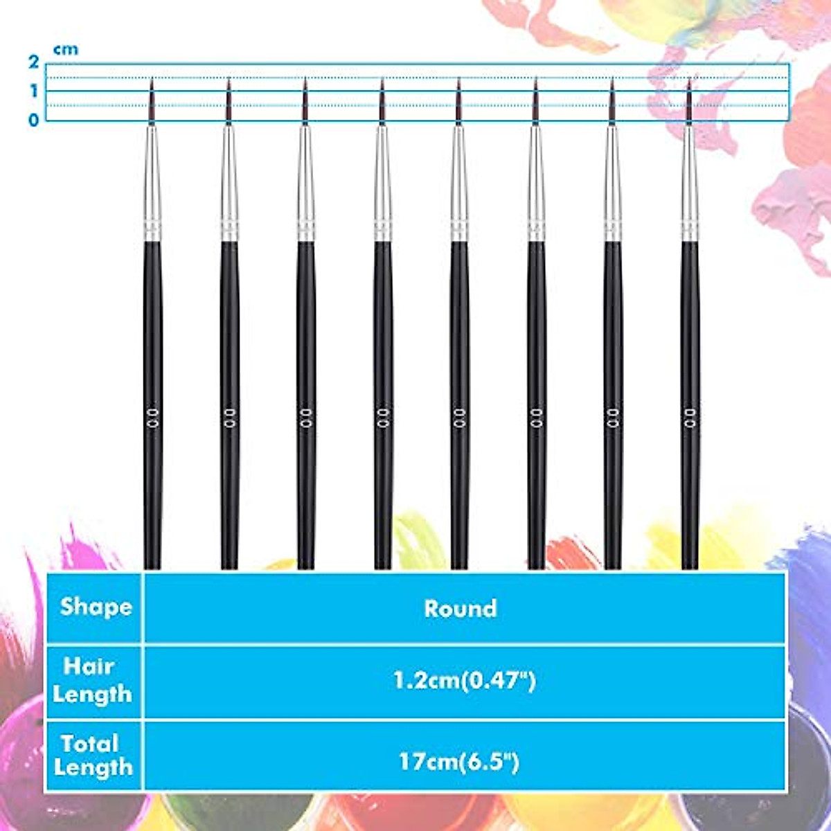 Miniature Detail Paint Brushes, Anezus 30 Pcs Paintbrushes Small Watercolor Artists Paint Brushes for Acrylics Oil Model Craft Nail Detail Painting, Size 00