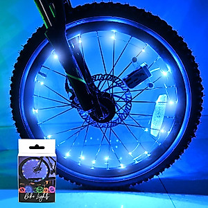 TINANA LED Bike Wheel Lights (1 Wheel Pack) Ultra Bright Waterproof Bicycle Spoke Lights Cycling Decoration Safety Warning Tire Strip Light for Kids Adults Night Riding(Blue)