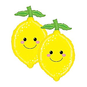 Set of 2 Produce Pal Lemon Garden Jumbo 29" Foil Party Balloons