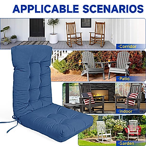 ROFIELTY Rocking Chair Cushions. 42x18 Inch Double Non-Slip Chair Cushions for Rocking Chairs Indoors/Outdoors, Tufted Fine Adirondack Chair Cushion.(Sky Blue)