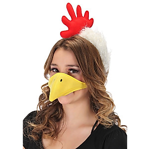 elope - Chicken Headband and Beak Mask Costume Accessory Kit for Adult and Kids