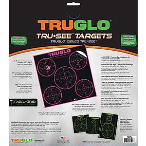 TRUGLO Tru-See 5-Bull 12X12 Bright Fluorescent Self-Adhesive High-Visible Reactive Splatter Target with Increased Target Life, 6-Pack/Pink
