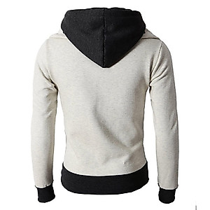 Maiyifu-GJ Men Full Zip Hooded Sweatshirt Winter Slim Fit Active Hoodie Jackets Long Sleeve Lightweight Hoodies Windbreaker (White,Medium)