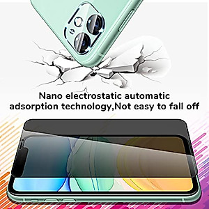 UniqueMe [4 Pack] for iPhone 11 Privacy Screen Protector, 2 Pack Privacy Screen iPhone 11 and 2 Pack Camera Lens Protector 9H Hardness Tempered Glass (6.1 inch) [Not for iPhone 12]