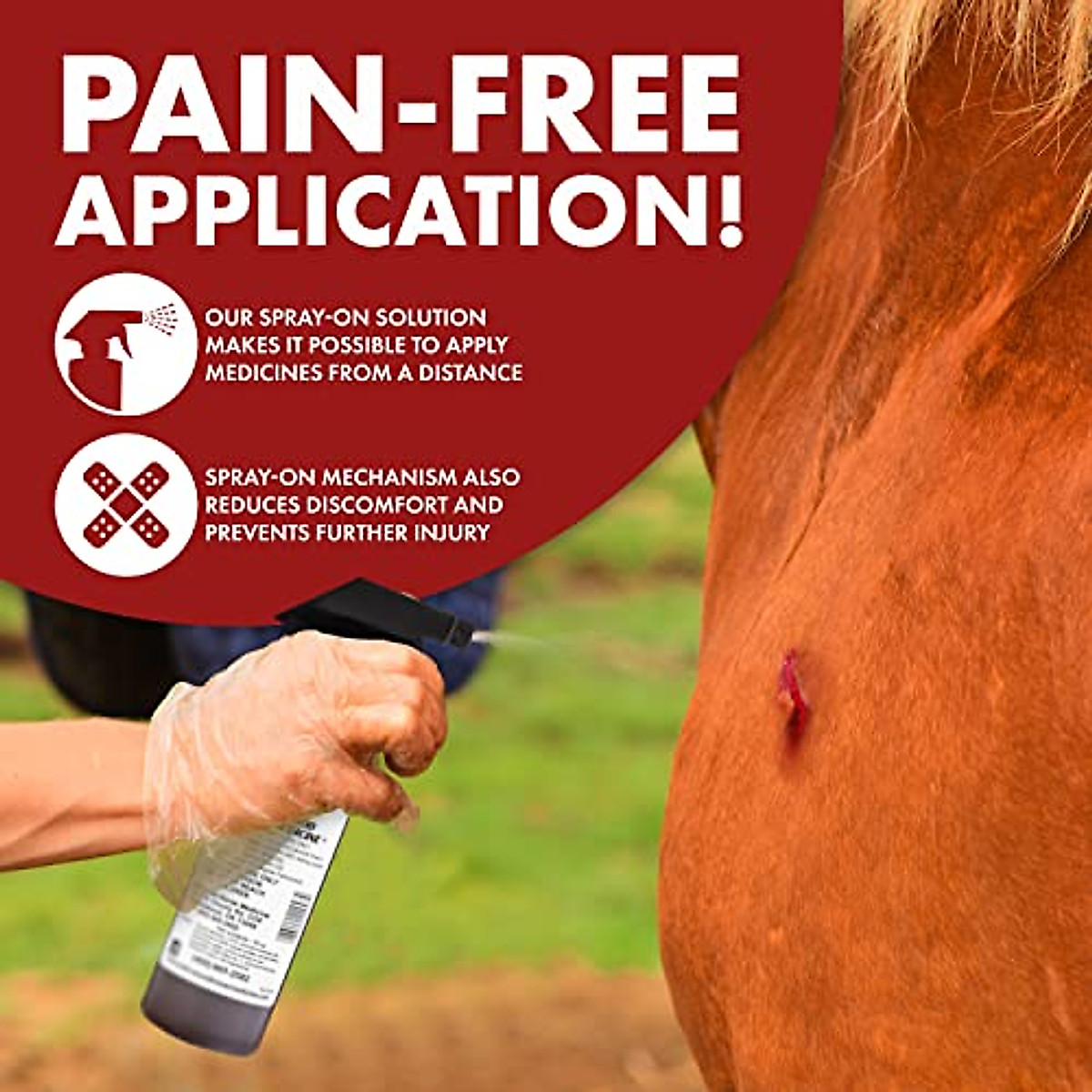 Topical Wound Spray Refill Bottle with Spray Trigger 16 oz - Wound Care Spray for Faster Healing of Scrapes, Cuts, and Wounds - Spray Solution for Equine, Pets, and Other Farm Animals