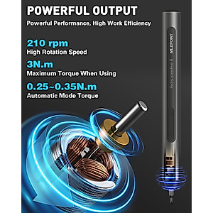 Mini Electric Screwdriver Set Rechargeable Precision Screwdriver 26 in 1 with 25 S2 Magnetic Bits 3.7V Small Screwdriver Kit for PC, Eyeglass, Laptop, Watch - Space Gray